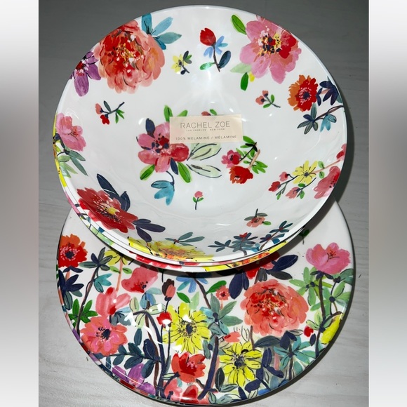 Rachel Zoe | Dining | 8pc Rachel Zoe 4 Melamine Dinner Plates Spring ...